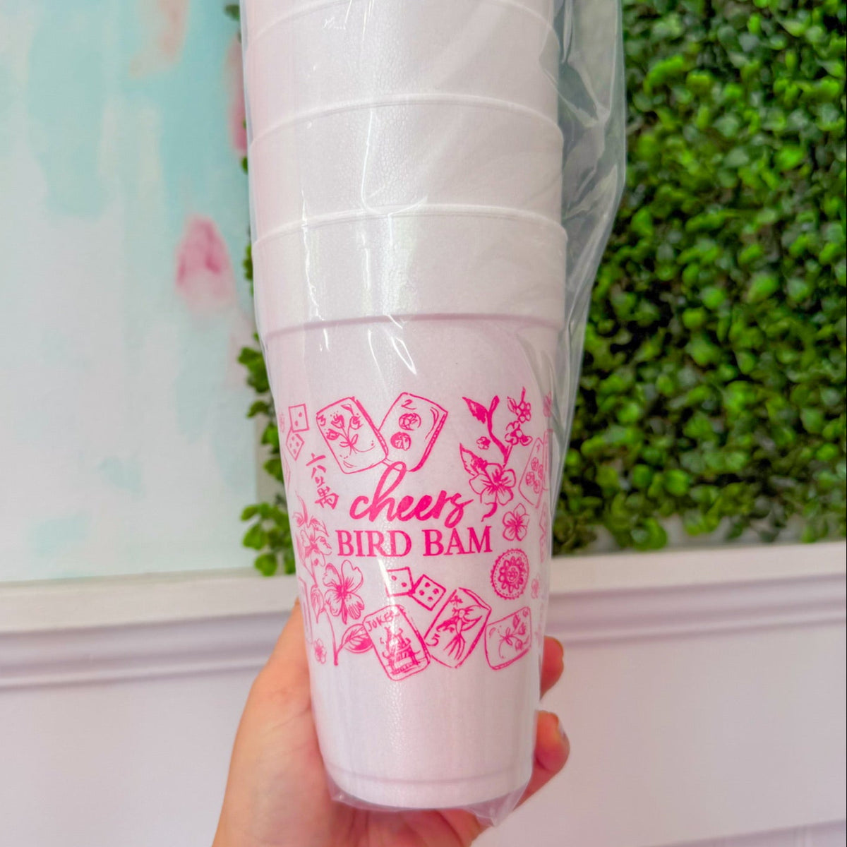 Pink Mahjong Toile Cheers Bird Bam Styrofoam - Pack of 10 – Shop ...