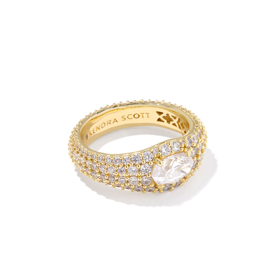 Bella Band Ring - Gold/White Metal – Shop Southern Roots TX